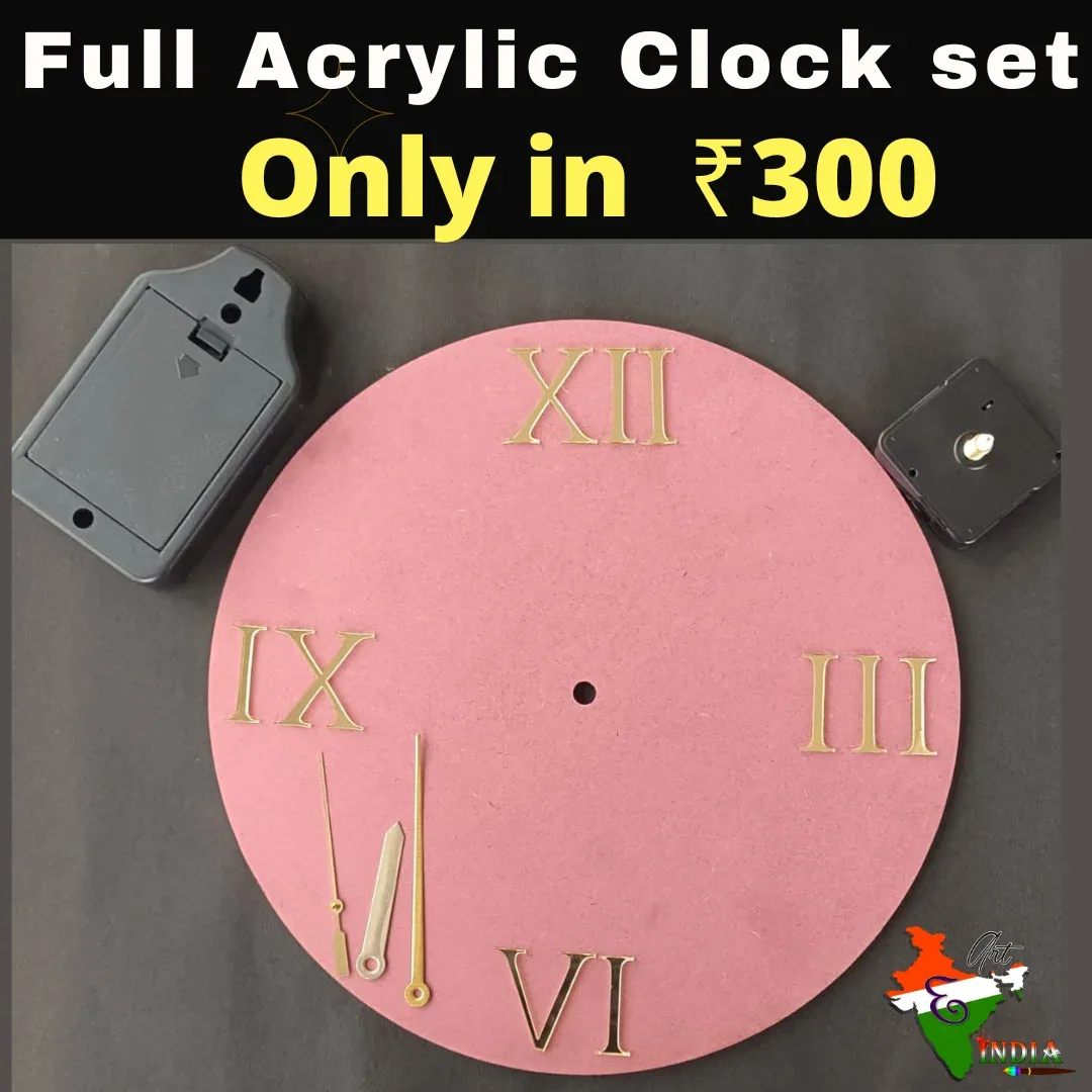 mdf full clock set with acrylic number for resin art – Epoxy Art India