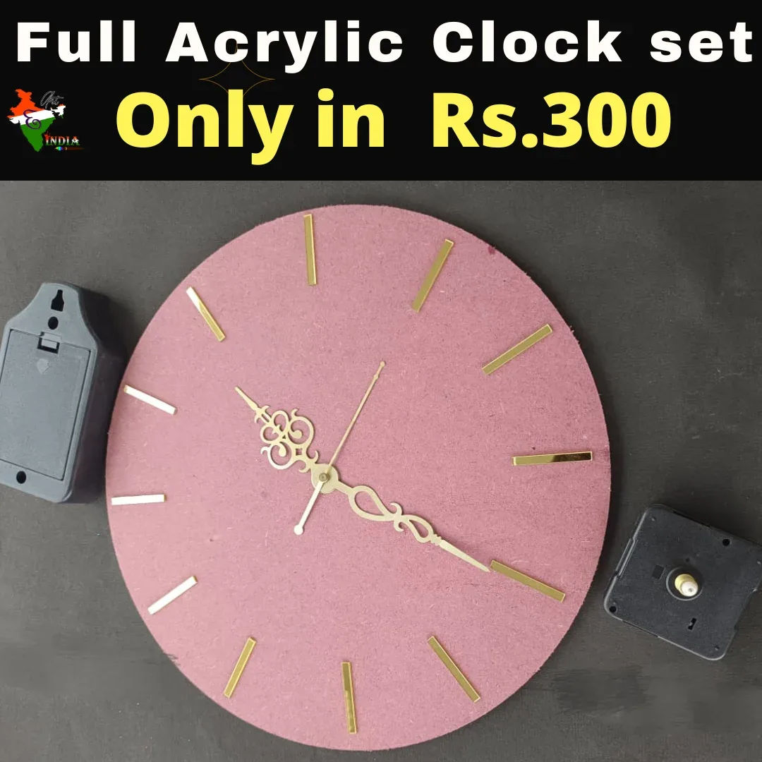 mdf full clock set with acrylic sticks for resin art – Epoxy Art India
