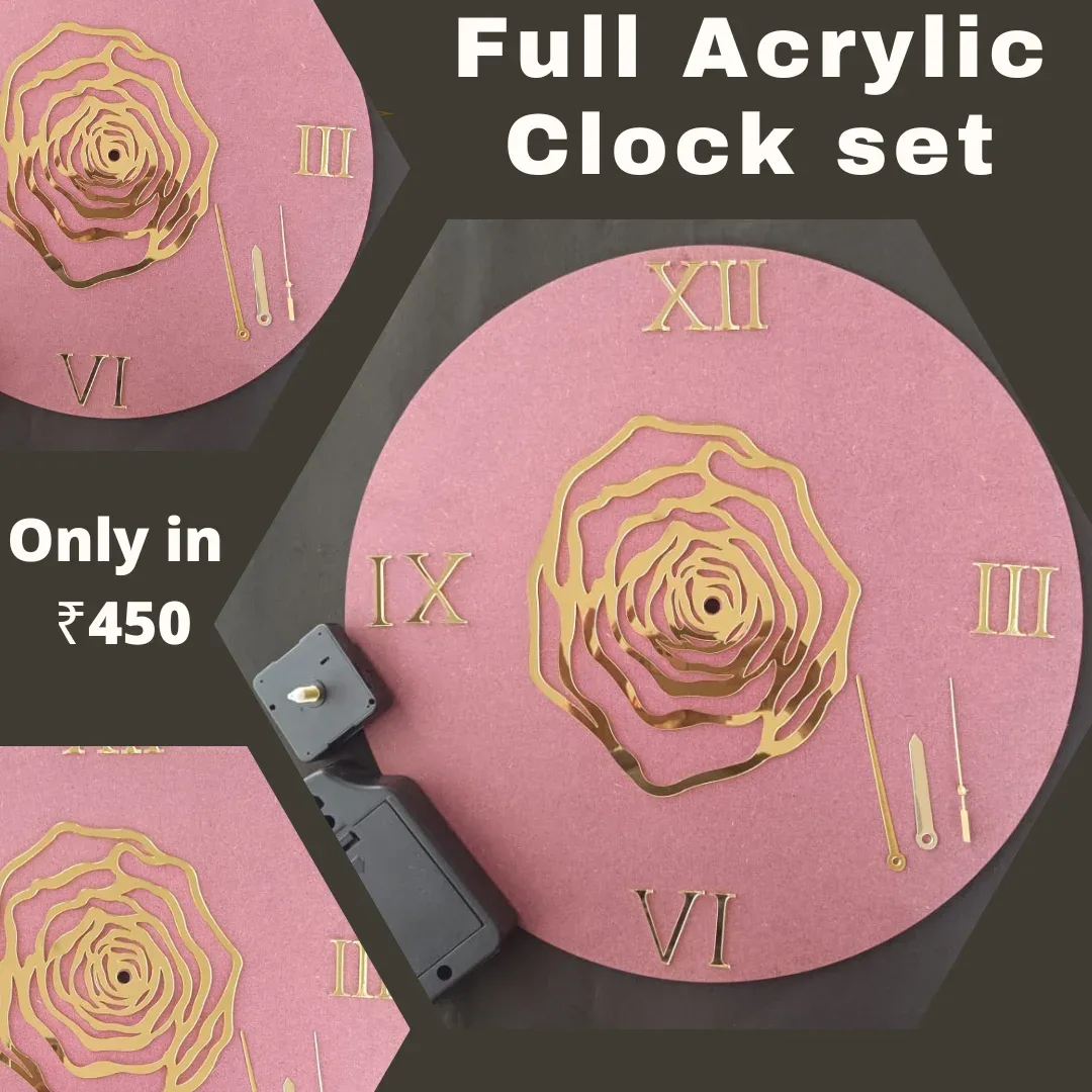 acrylic full clock set with acrylic number for resin art – Epoxy Art India