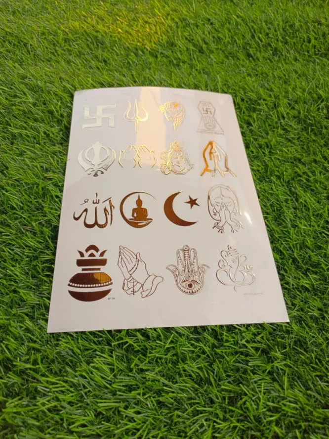 Embossed Gold Stickers sheet 0032 God Signs Sticker – Epoxy Art India