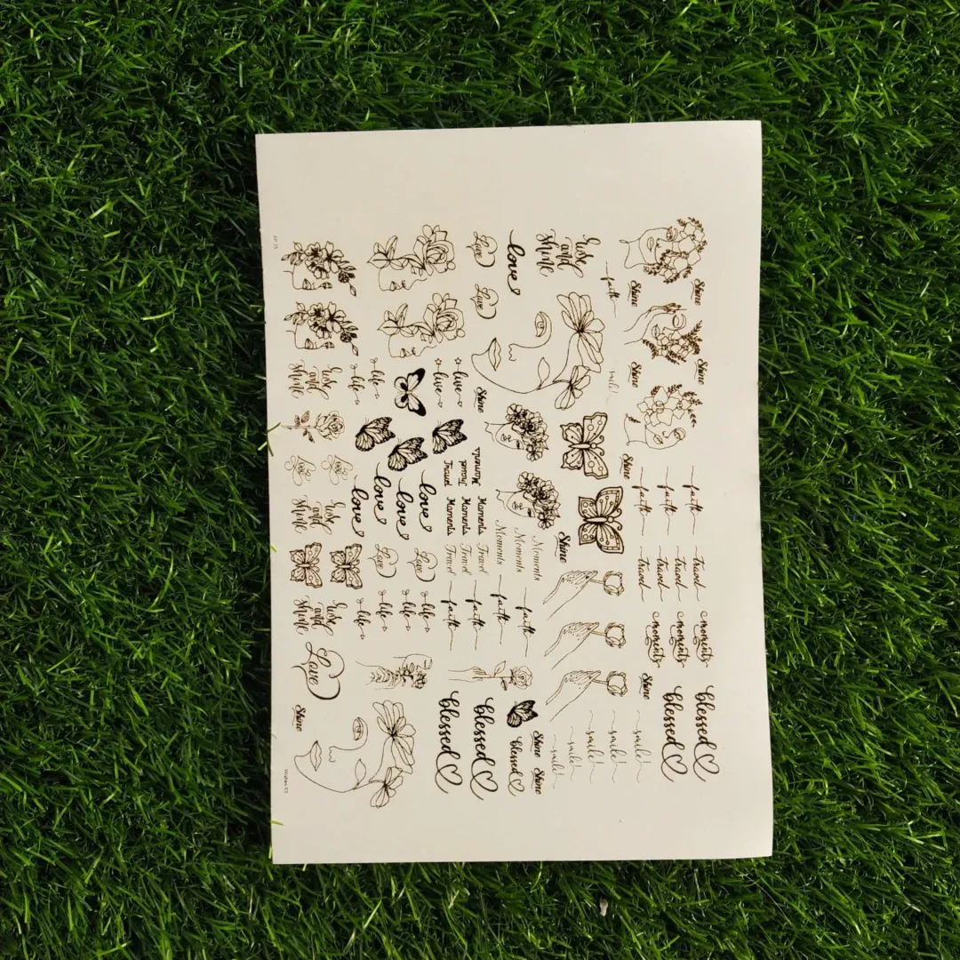 Embossed Gold Stickers sheet 0074 Book Mark Making Sticker – Epoxy Art ...