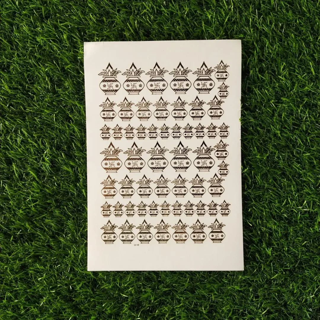 Embossed Gold Stickers sheet 0091 Small And Big Kalash Sticker – Epoxy ...