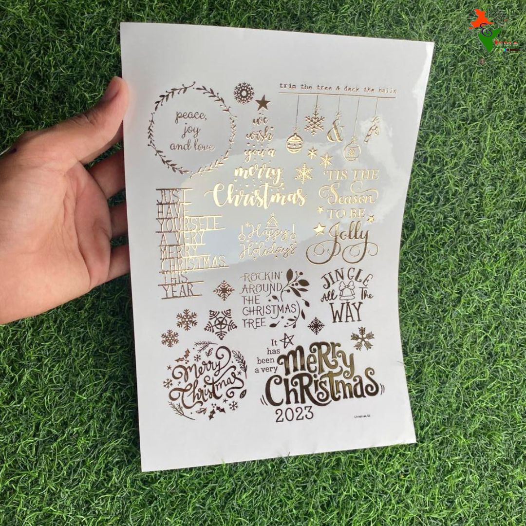 Christmas Embossed Sticker sheet for resin art – Epoxy Art India