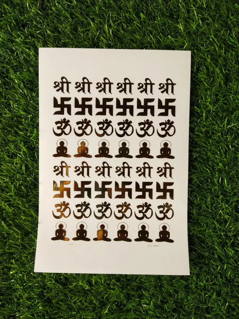 Embossed Gold Stickers sheet 0053 Om Swastik Shree Sticker – Epoxy Art ...