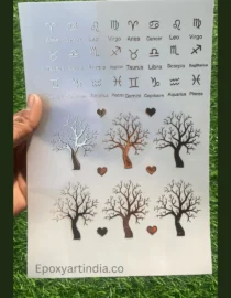 Embossed Gold Stickers for resin art sheet 178 Numerical Number Sticker ...