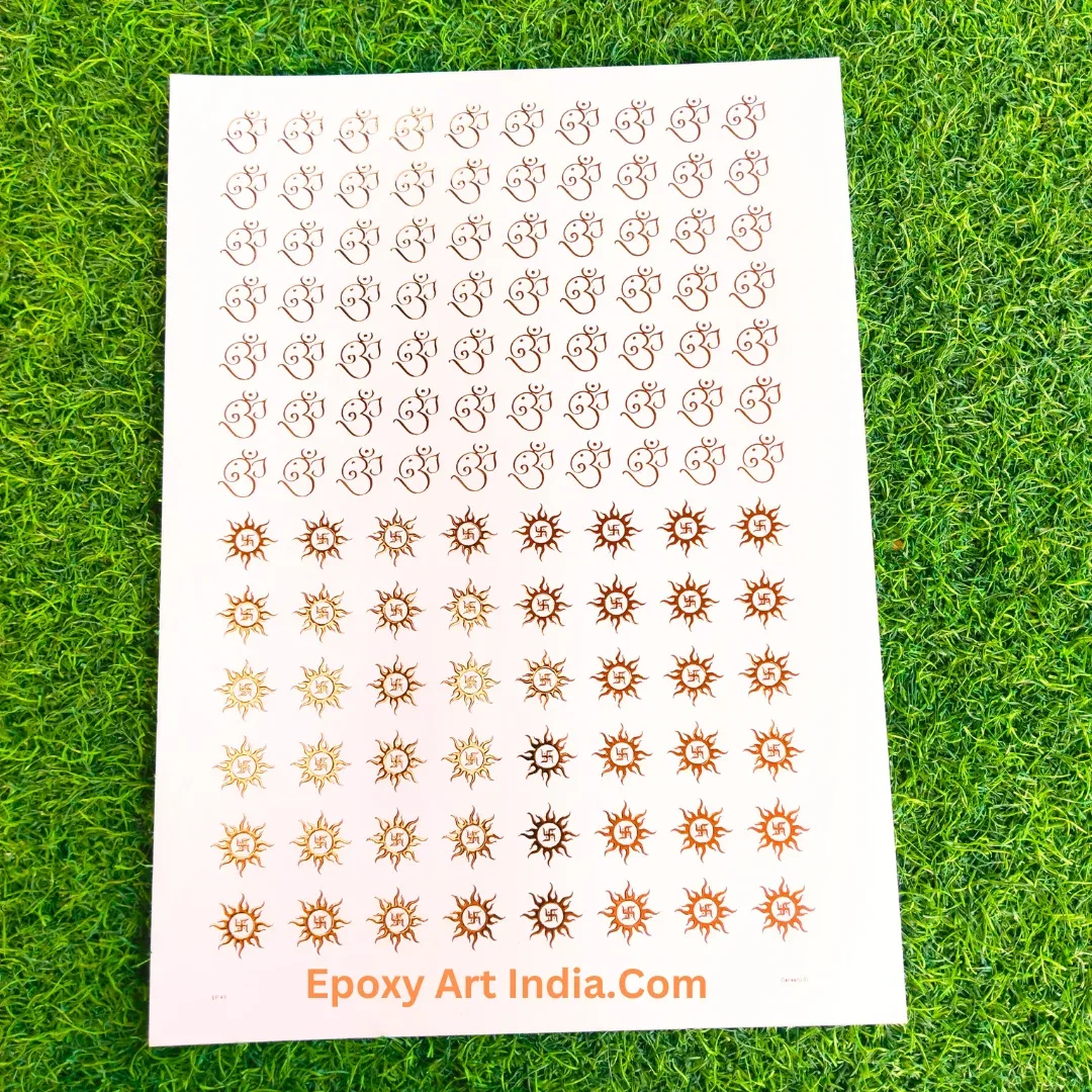 Embossed Gold Stickers sheet 223 A4 Size Ganesh Ji Sticker – Epoxy Art ...