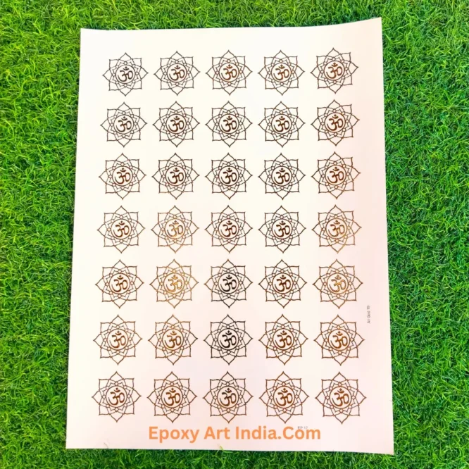 Embossed Gold Stickers sheet 244 A5 Size Om Sticker – Epoxy Art India