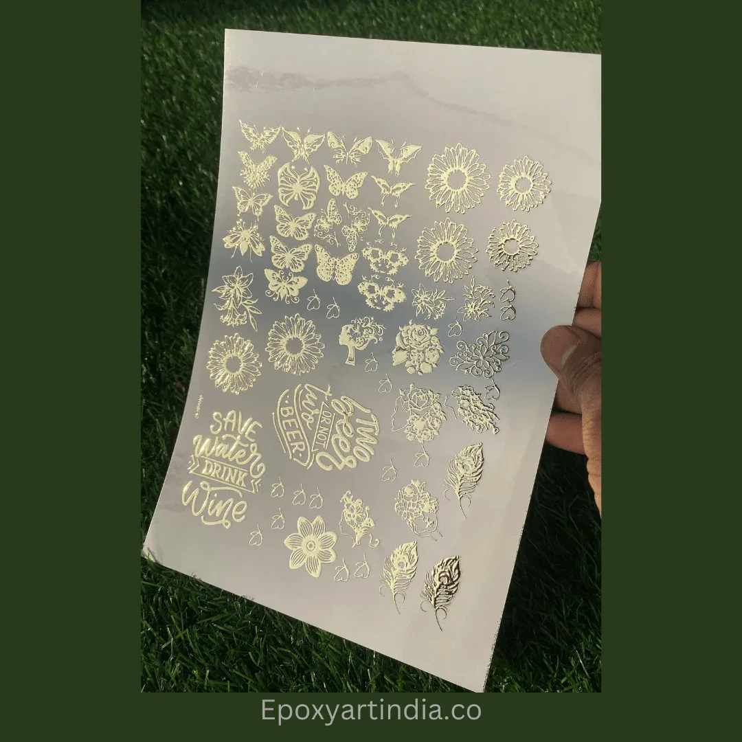 Gold cute couple Embossed Stickers for resin art – Epoxy Art India