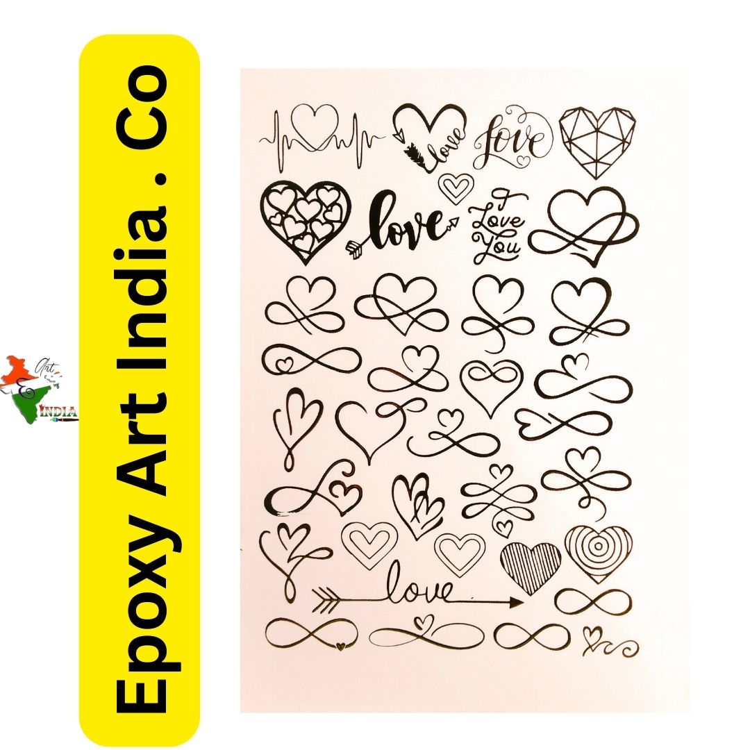 Embossed Gold Sticker For Resin Art 259 Infinity Stickers – Epoxy Art India