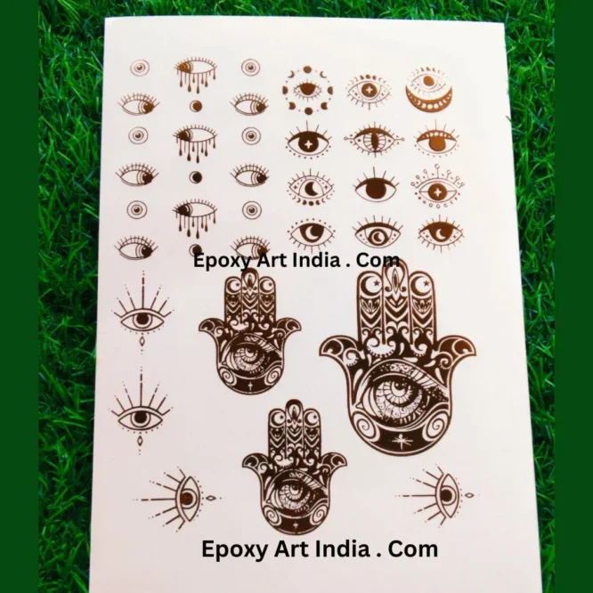 Embossed Gold Sticker Sheet For Resin Art 256 Evil Eye Sticker – Epoxy ...