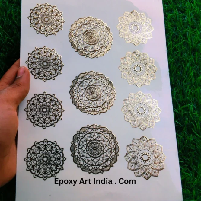 Embossed Gold Sticker For Resin Art 258 Designer Stickers – Epoxy Art India