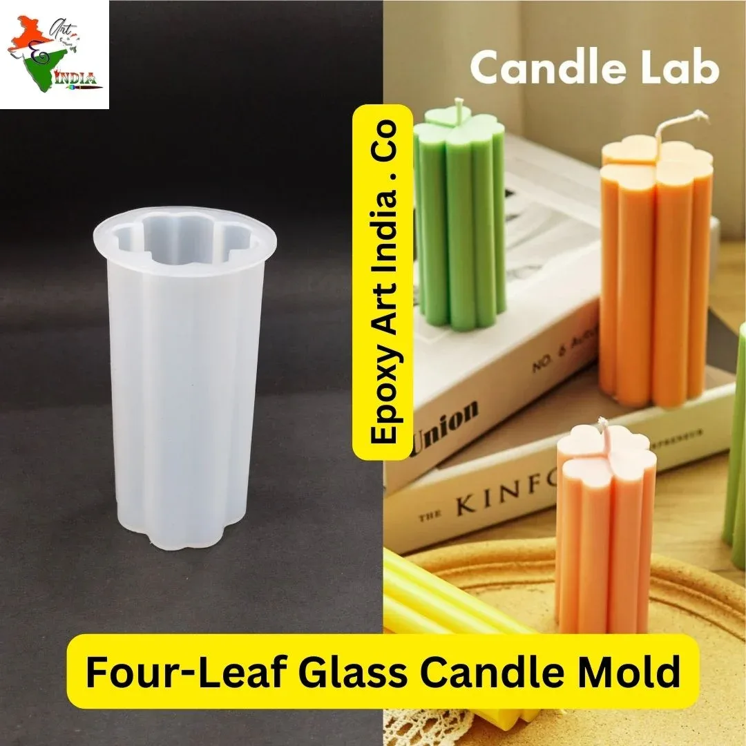 Four Leaf Glass Candle Mold For Candle Art – Epoxy Art India