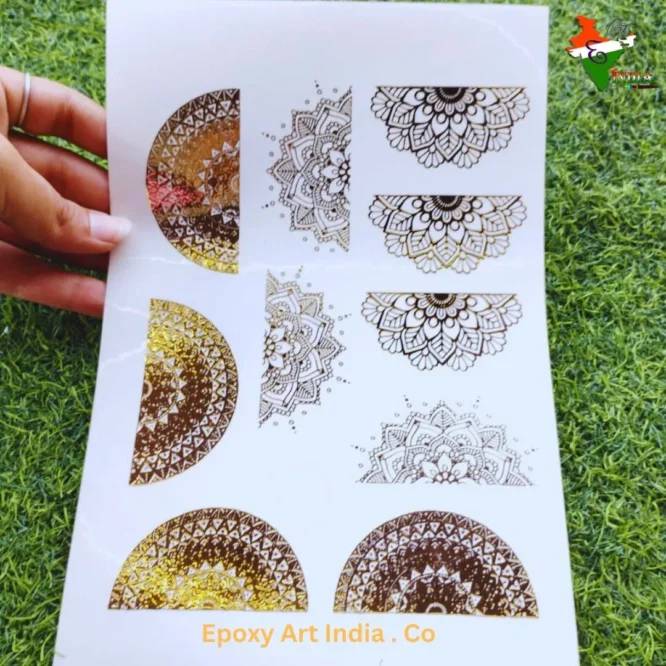 Embossed Gold Stickers for resin art sheet 267 ( Designer ) – Epoxy Art ...