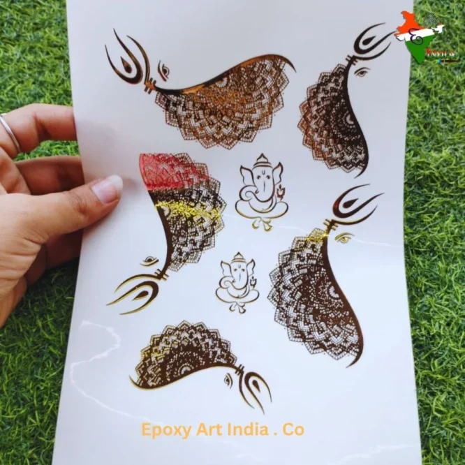 Embossed Gold Stickers for resin art sheet 275 ( Designer Sticker ...