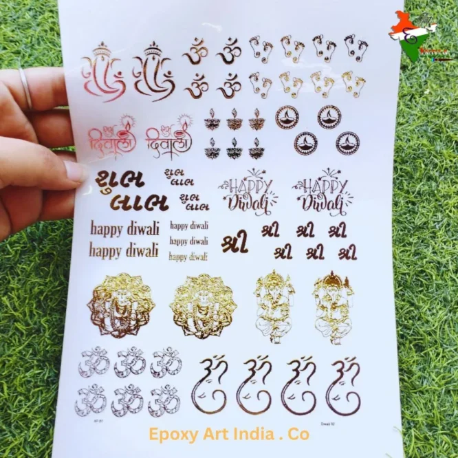 Embossed Gold Stickers for resin art sheet 282 (DiwaliSticker) – Epoxy ...