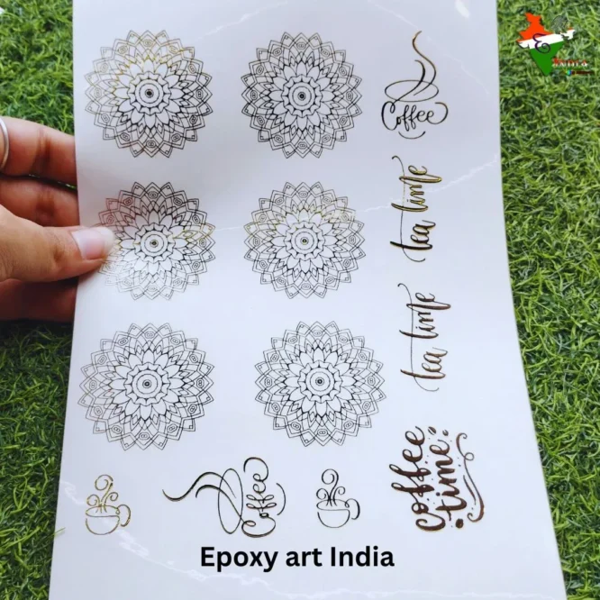 Embossed Gold Stickers for resin art sheet 262 ( Tea Coaster ) – Epoxy ...