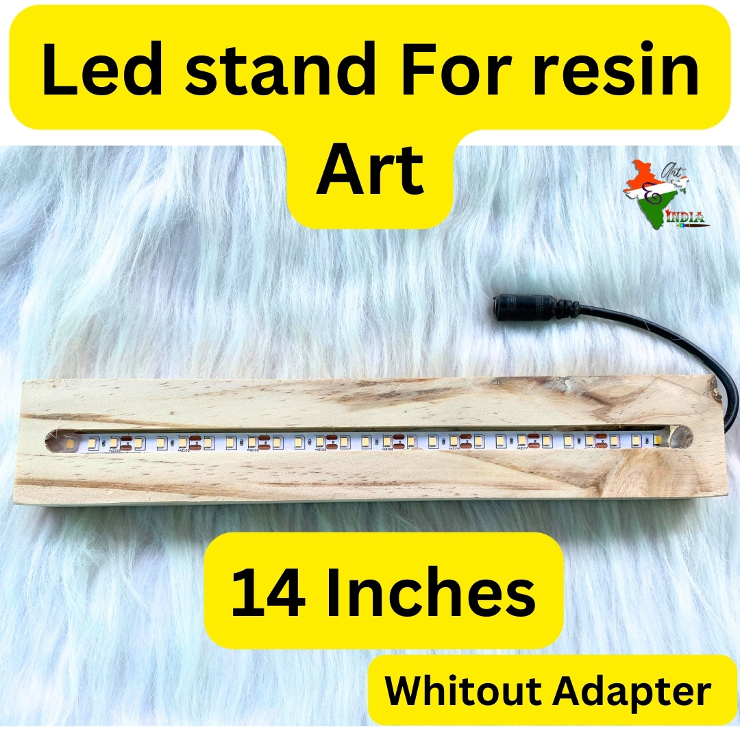 14 inches Wooden LED Stand Pinewood – Epoxy Art India