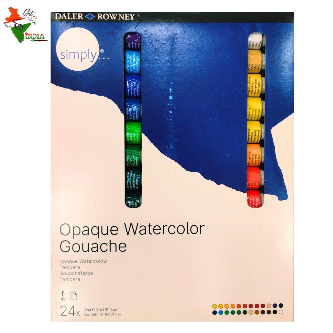 Daler Rowney Opaque Watercolor Gouache (Set Of 24) 12ml – Epoxy Art India