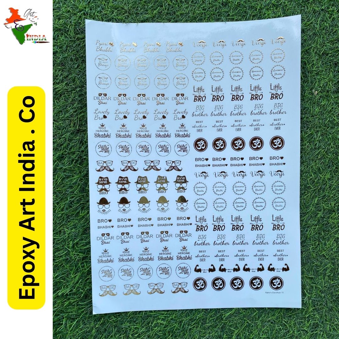 Embossed Gold Stickers sheet 317 A4 Size (Rakhi Sticker) – Epoxy Art India