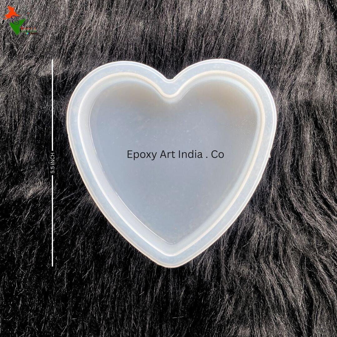 Heart Mold For Resin Art Size 5.5 Inch 20mm Depth – Epoxy Art India