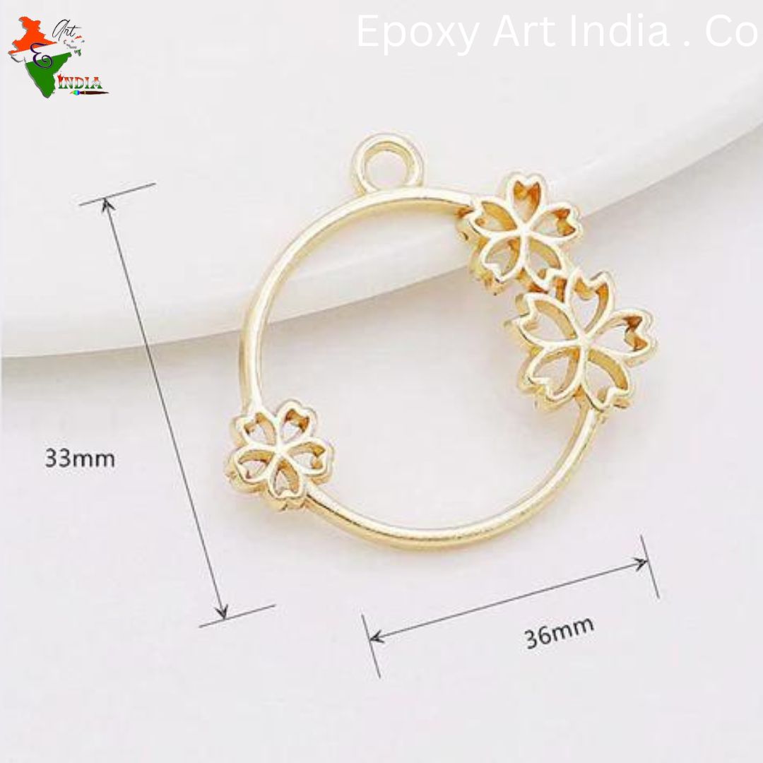 GOLD THREE FLOWER ROUND BEZEL FOR RESIN ART (SET OF 5) – Epoxy Art India
