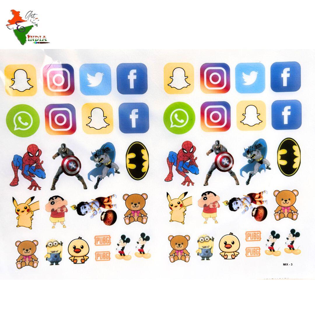 INSERT SHEET FOR RESIN ART ( IS 024 ) APPS & CARTOON STICKER – Epoxy ...