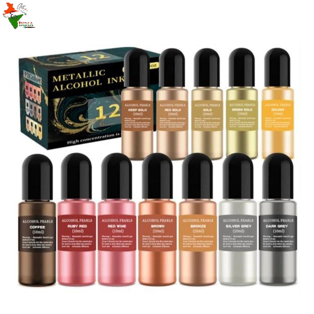 Metallic Alcohol Ink set of 12 for resin art and other art – Epoxy Art ...