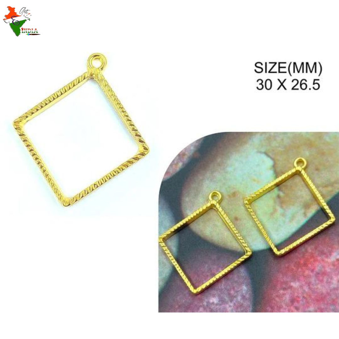 GOLD DESIGNER SQUARE PENDANT BEZELS FOR RESIN ART (SET OF 5) – Epoxy ...