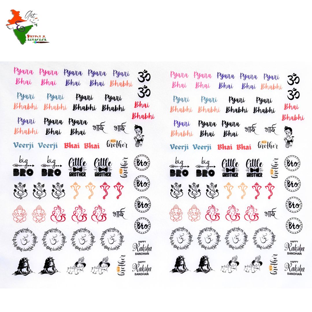 INSERT SHEET FOR RESIN ART ( IS 015 ) MIXED RAKHI & GANESH JI STICKER ...