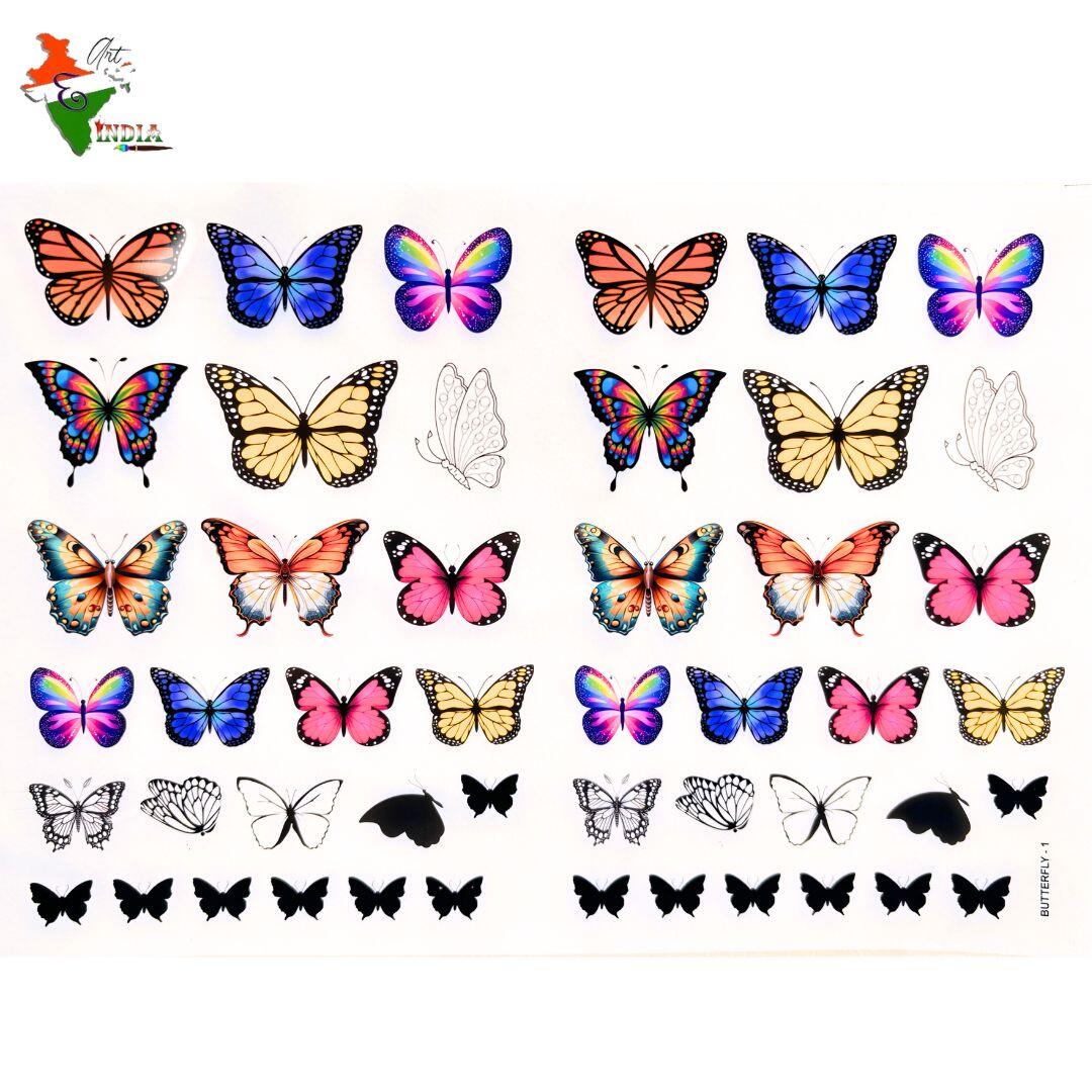 INSERT SHEET FOR RESIN ART ( IS 016 ) MIXED SMALL & BIG BUTTERFLY MAKING STICKER – Epoxy Art India
