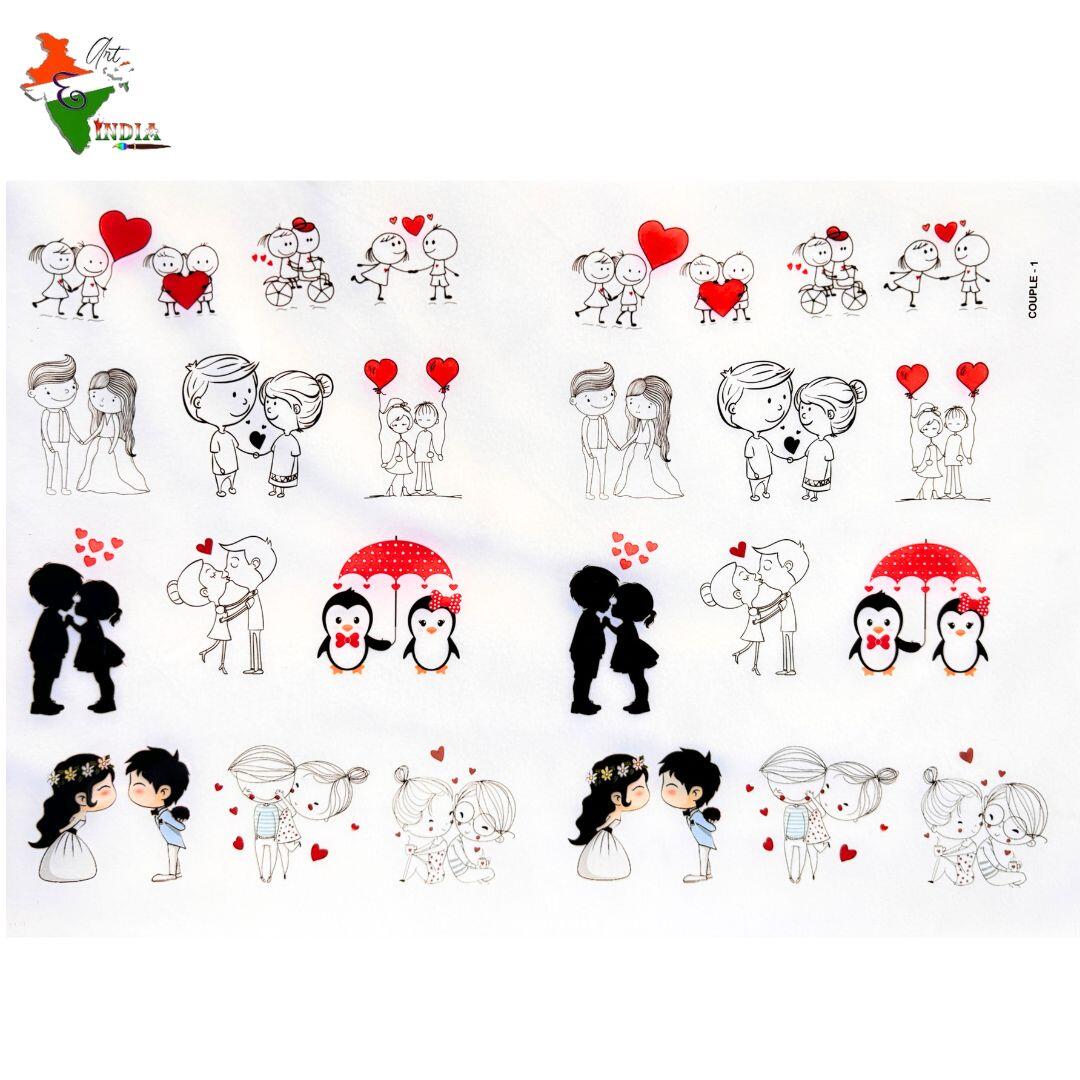 INSERT SHEET FOR RESIN ART ( IS 017 ) MIXED COUPLE STICKER – Epoxy Art ...