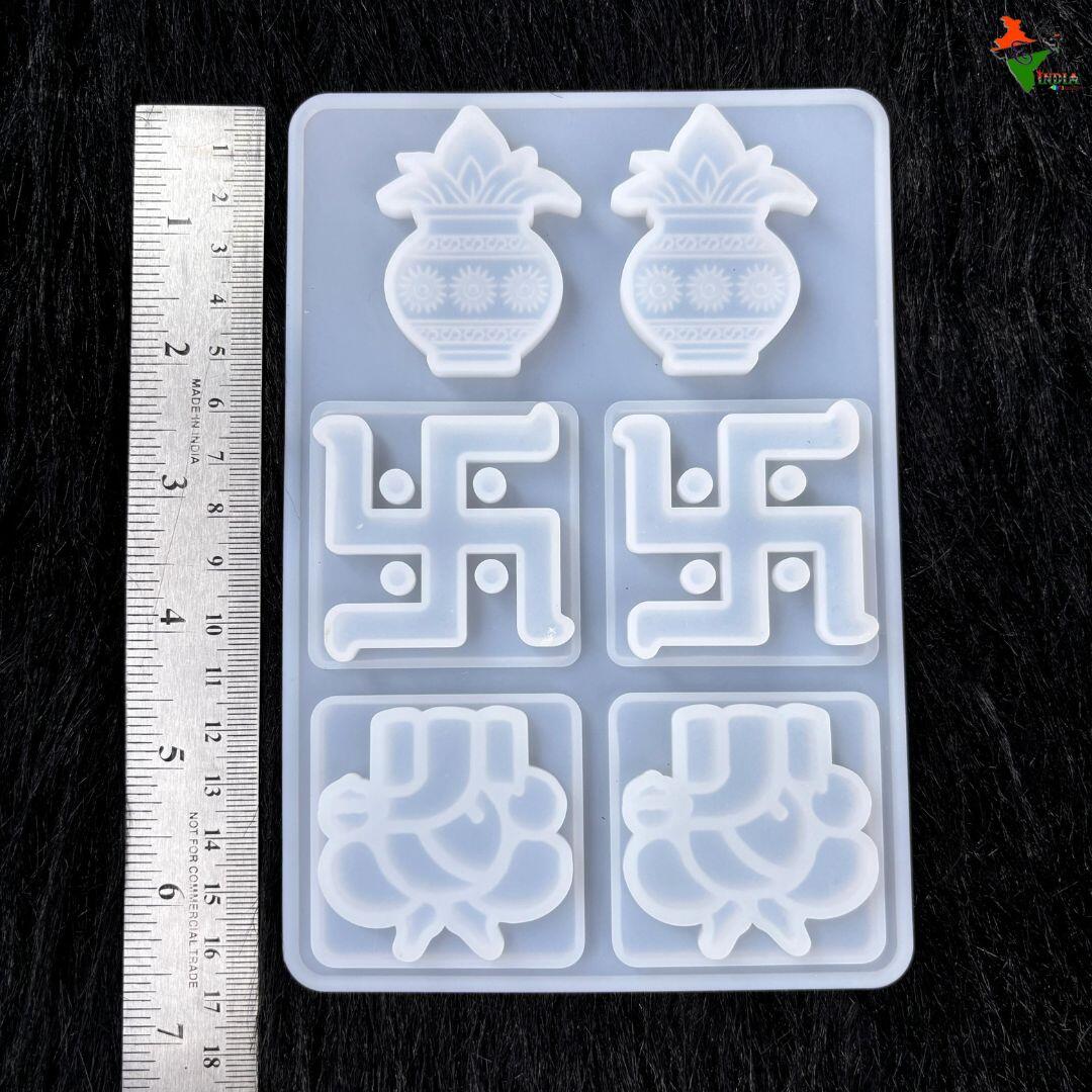 Kalash Swastik Ganesh ji Mold For Resin Art – Epoxy Art India
